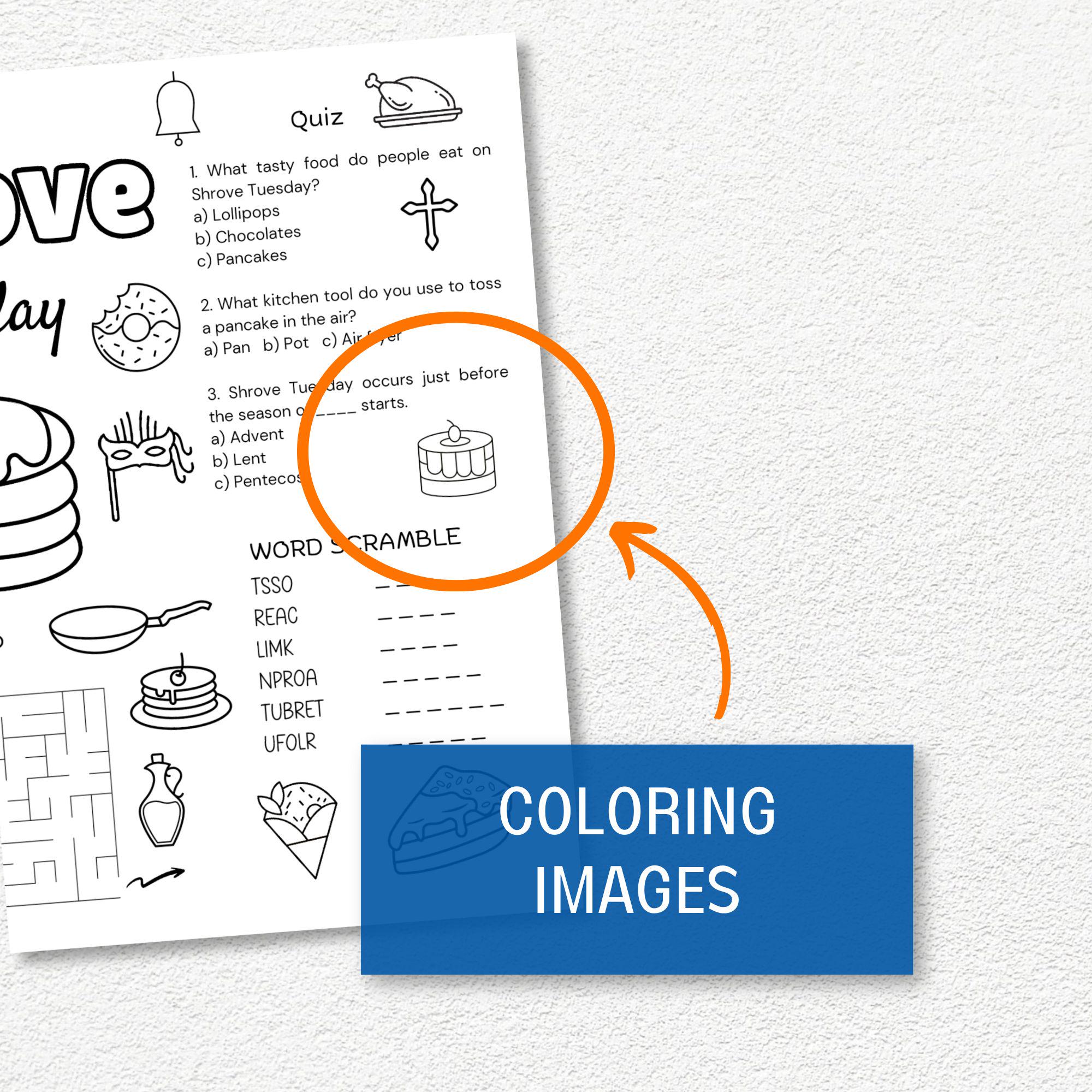 Shrove Tuesday Activity Placemat, Printable Sunday School Games ...