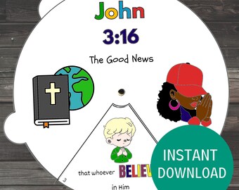John 3:16 Mini Coloring Book Craft, Kids Sunday School Activity, Bible ...