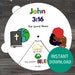 John 3:16 Coloring Wheel, the Good News Sunday School Craft, Printable ...