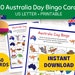 Australia Day Bingo, 50 Straya Day Bingo Printable Cards, Australian ...