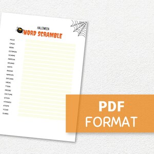 Halloween Word Scramble Printable, Halloween Word Scramble for Kids and ...