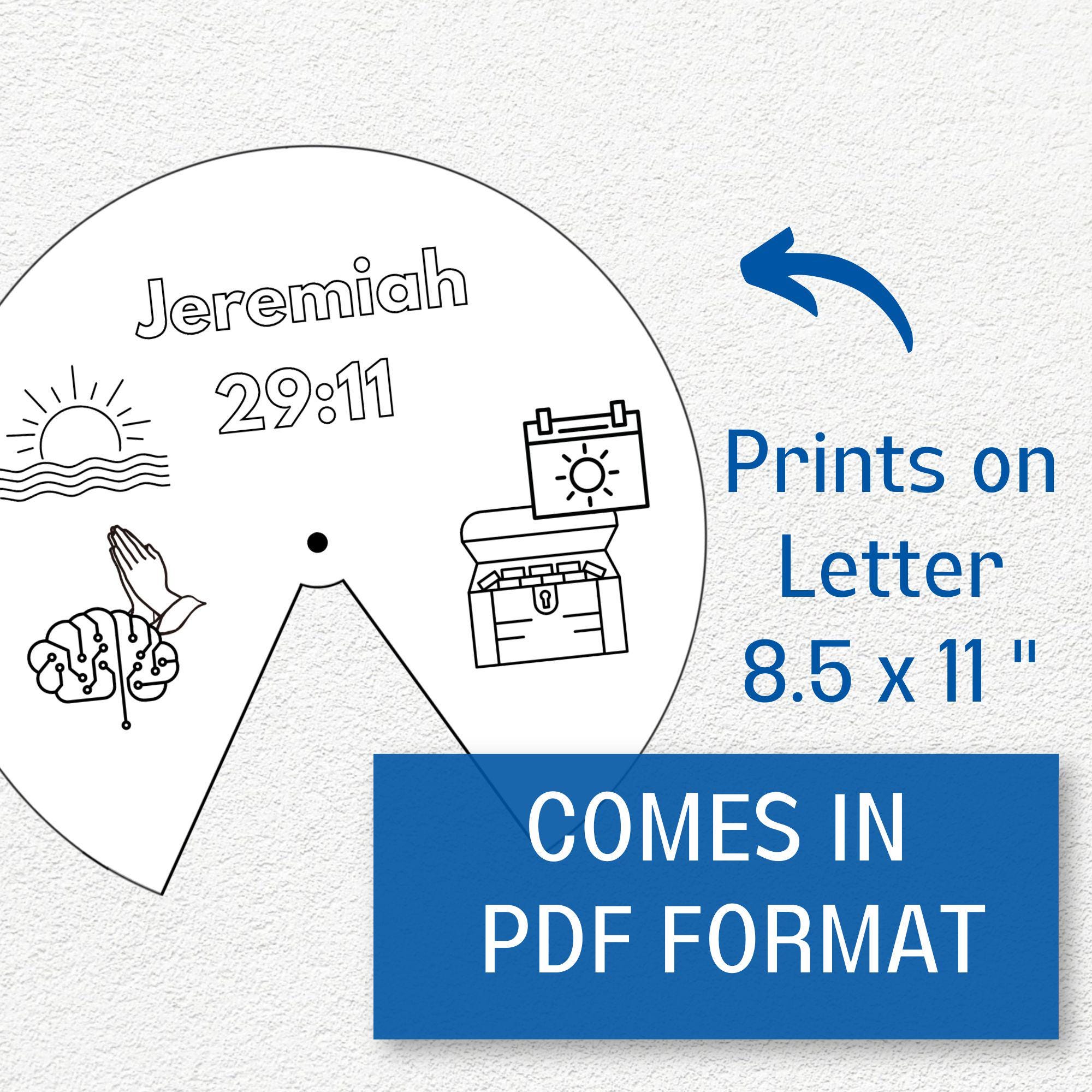 Jeremiah 29:11 Coloring Wheel, Printable Sunday School Crafts, Jeremiah ...