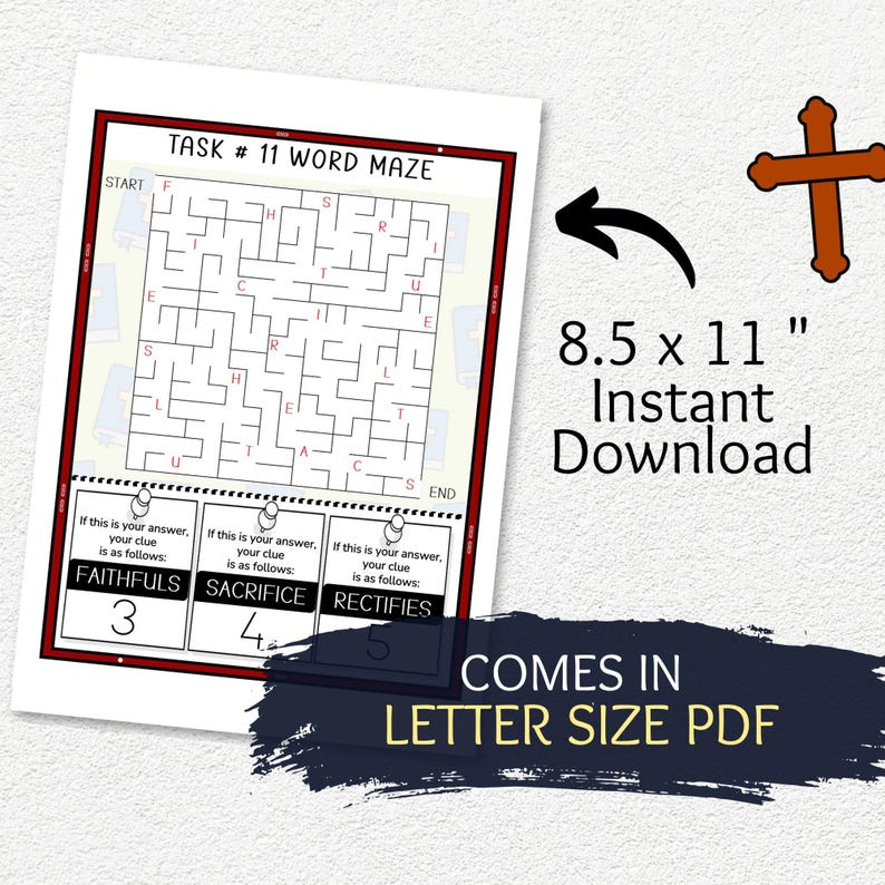 Lent Escape Room Game, 12 PDF Printable Puzzles, Ash Wednesday Activity ...