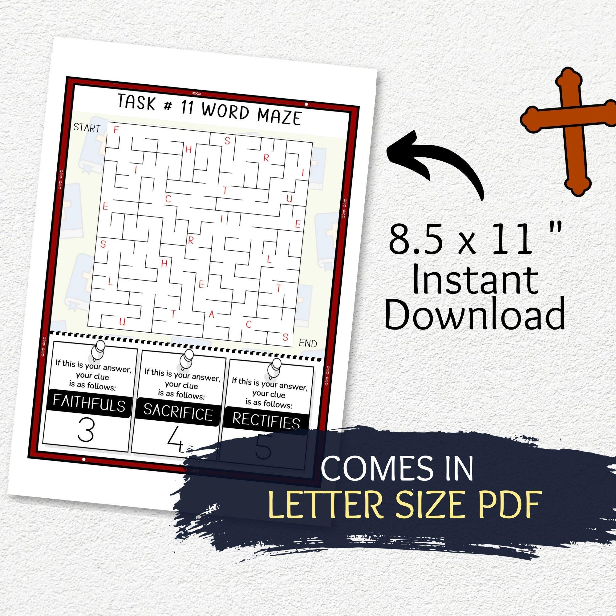 Lent Escape Room Game, 12 PDF Printable Puzzles, Ash Wednesday Activity ...