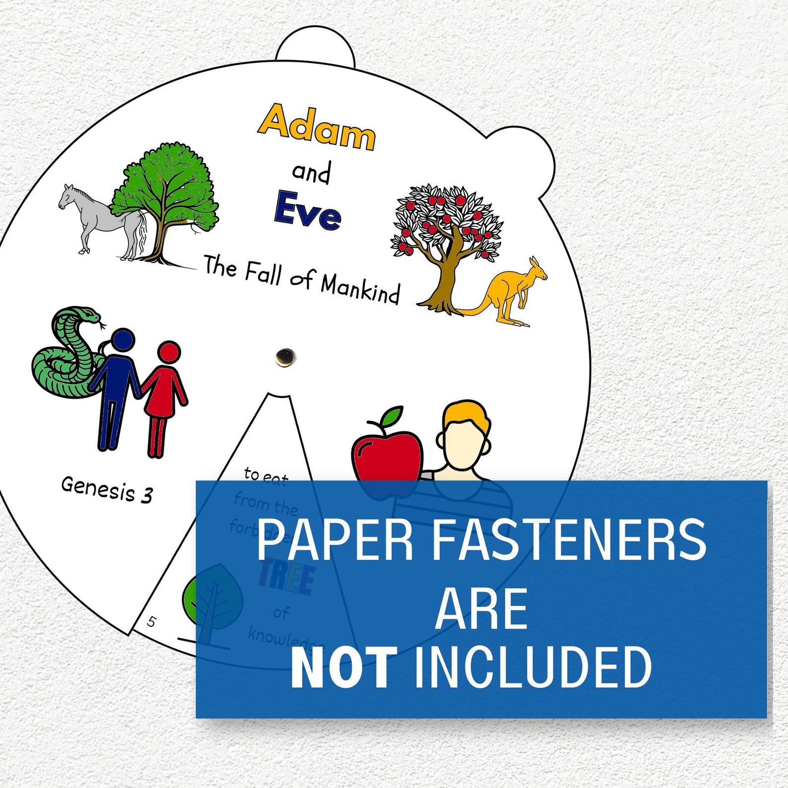 Adam and Eve Coloring Wheel, Printable Sunday School Lesson, Adam and ...