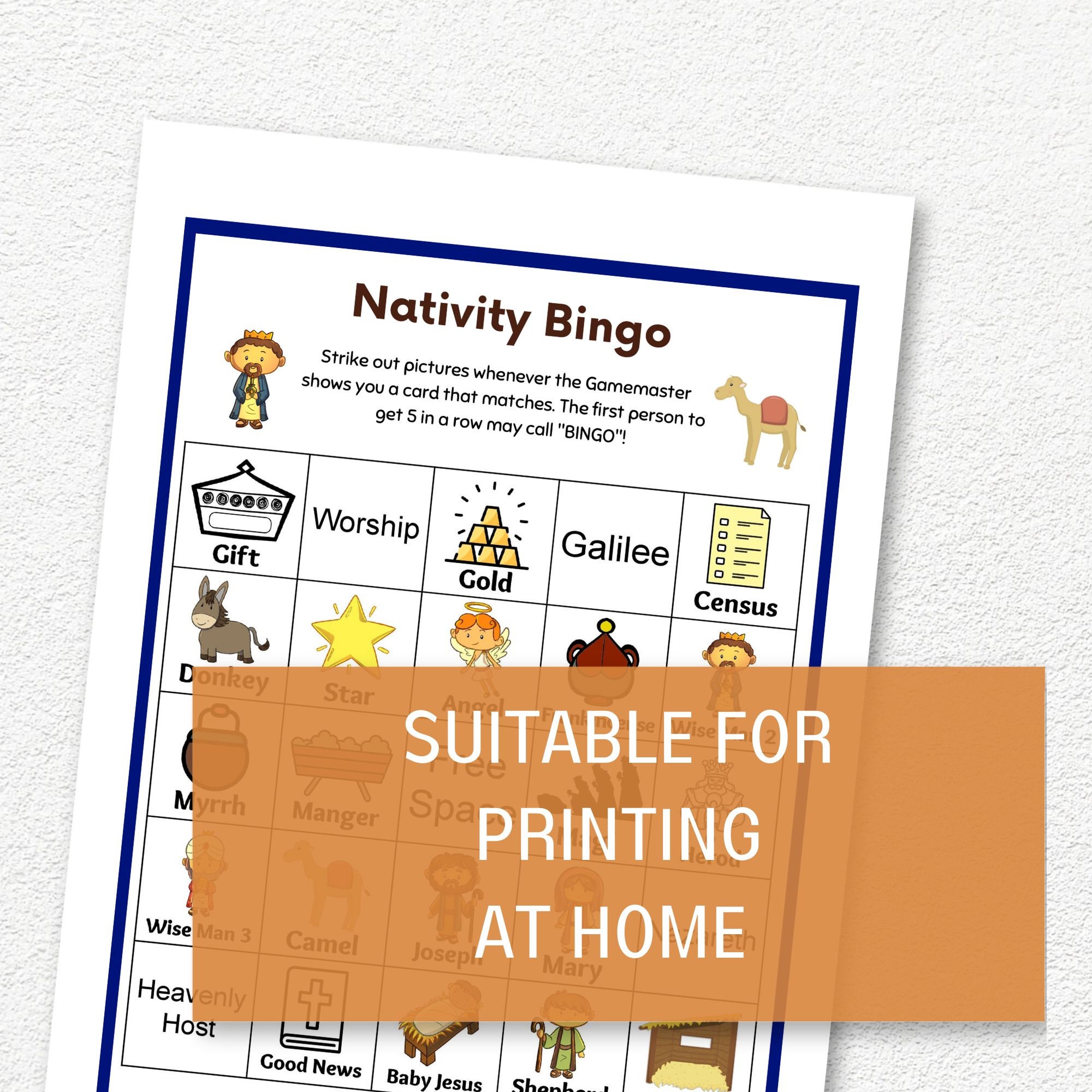 Nativity Bingo Cards Printable, 50 Holiday Bingo Cards PDF, Christmas ...