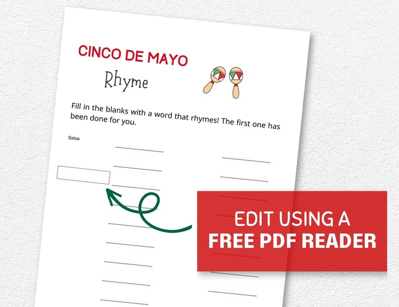 Cinco De Mayo Rhyme Game Printable, Fiesta Party Games for the Family ...