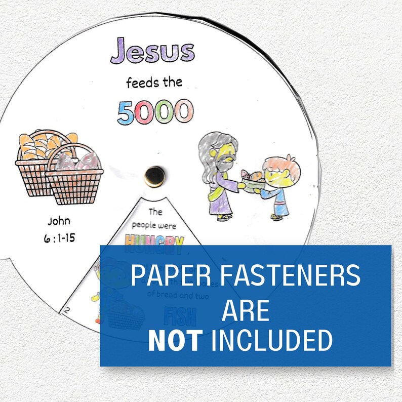 Jesus Feeds the 5000 Coloring Wheel, Five Loaves and Two Fish Craft ...