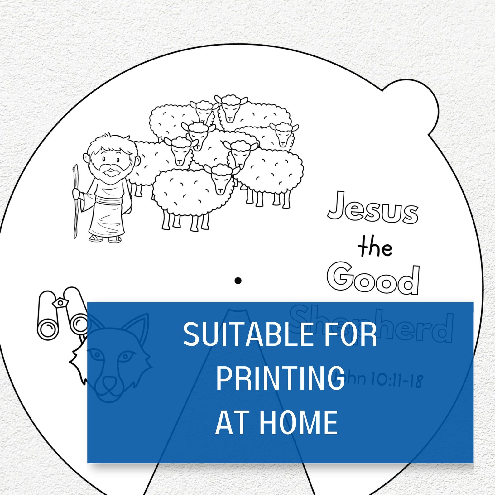 Jesus the Good Shepherd Coloring Wheel, Printable Sunday School Craft ...