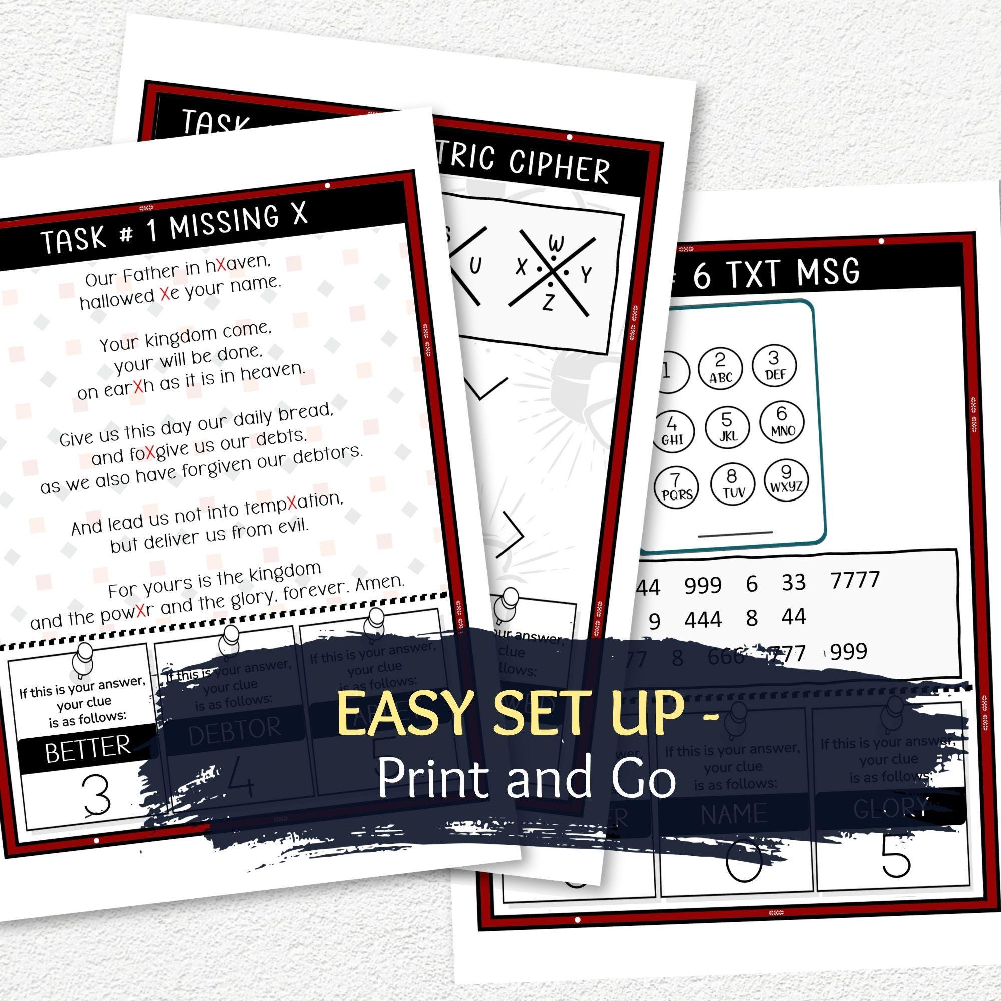 The Lord’s Prayer Escape Room, 12 Printable PDF Puzzles, the Lord’s ...