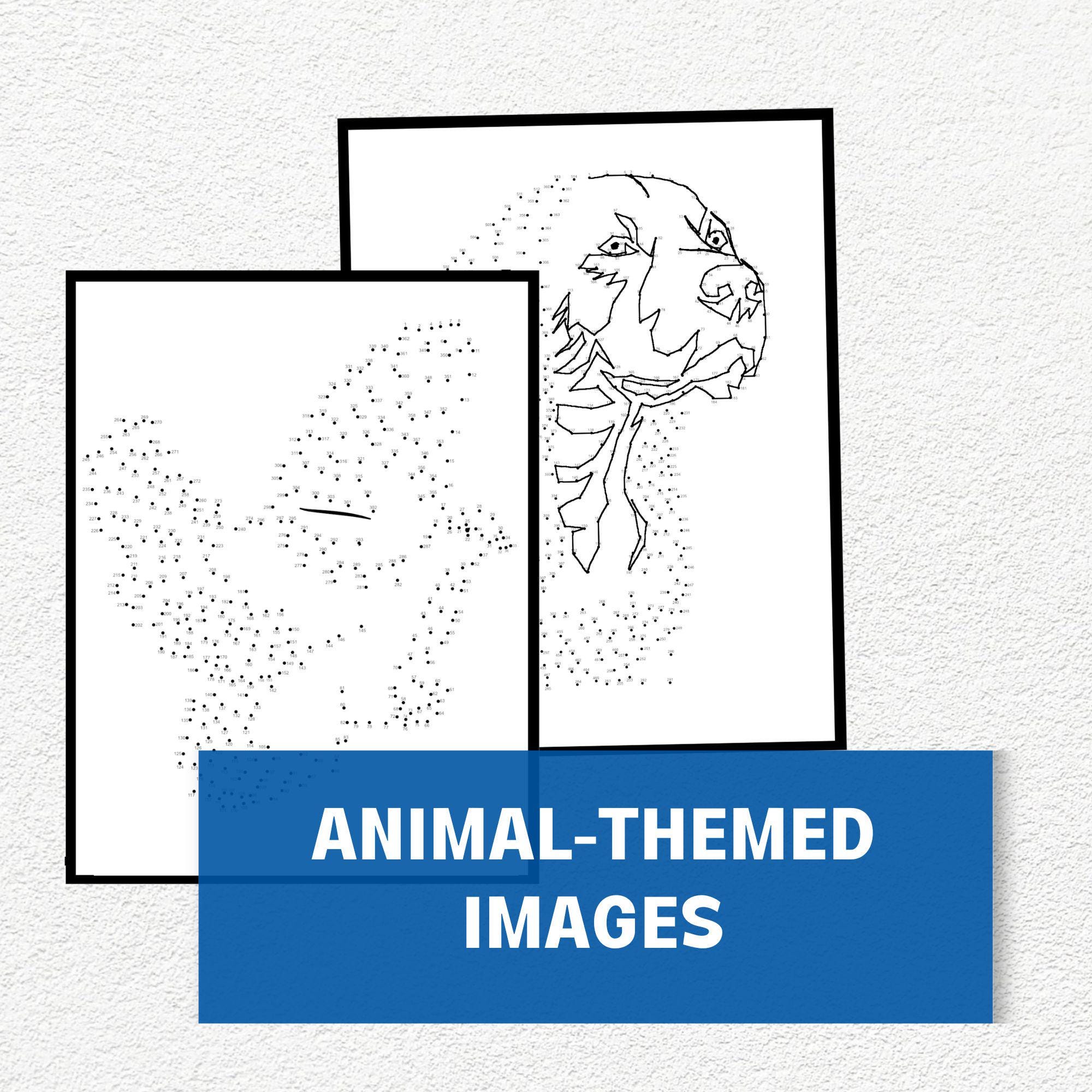 Pets Dot to Dot Activity, 20 Printable Worksheets for Adults and Teens ...