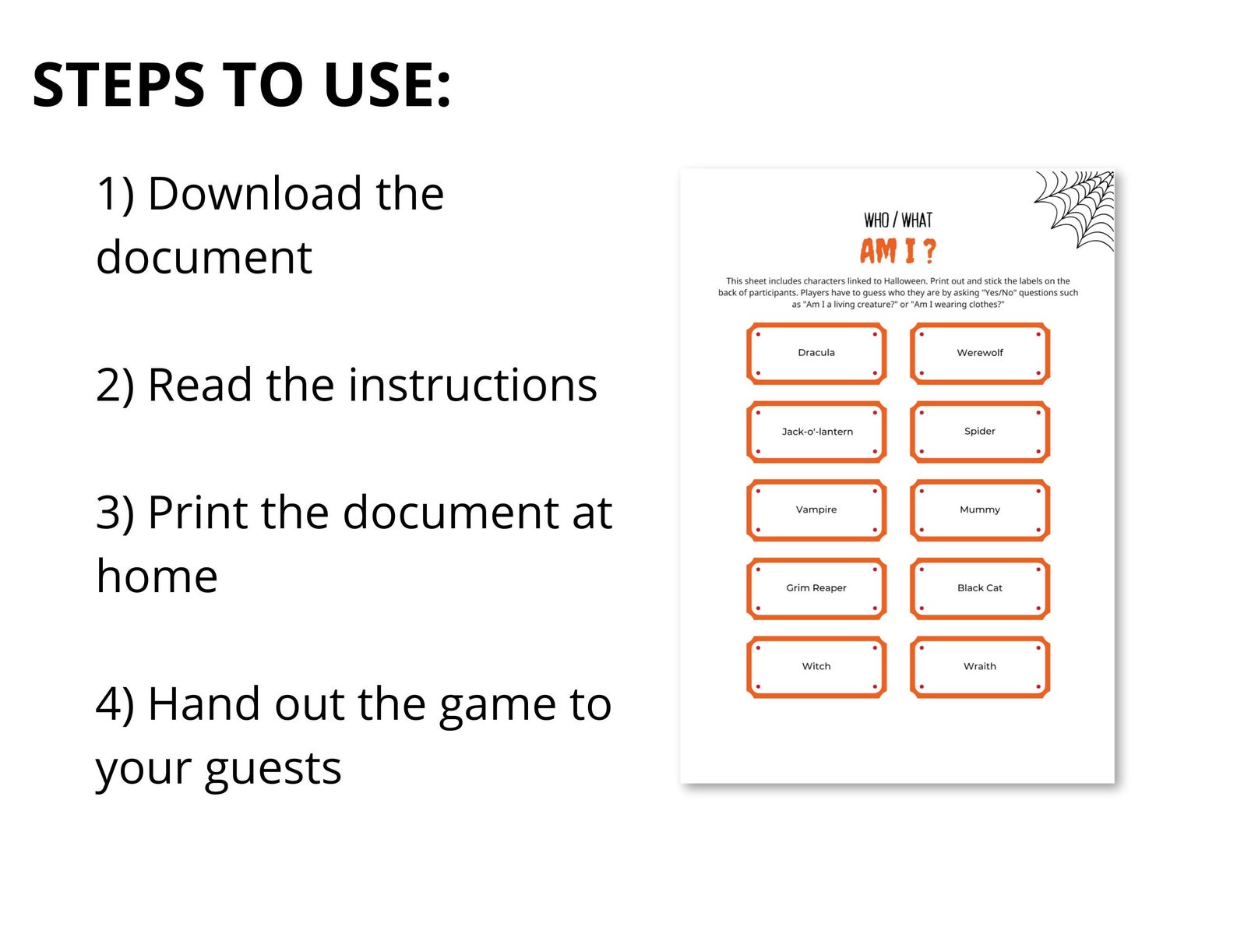 Halloween Who Am I Game, Halloween Guess Who, Who Am I Guessing Game ...