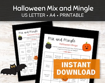 Halloween Find the Guest Bingo Printable, Family Reunion Games ...