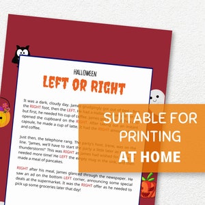 Halloween Left Right Game Printable, Halloween Pass the Prize Game ...