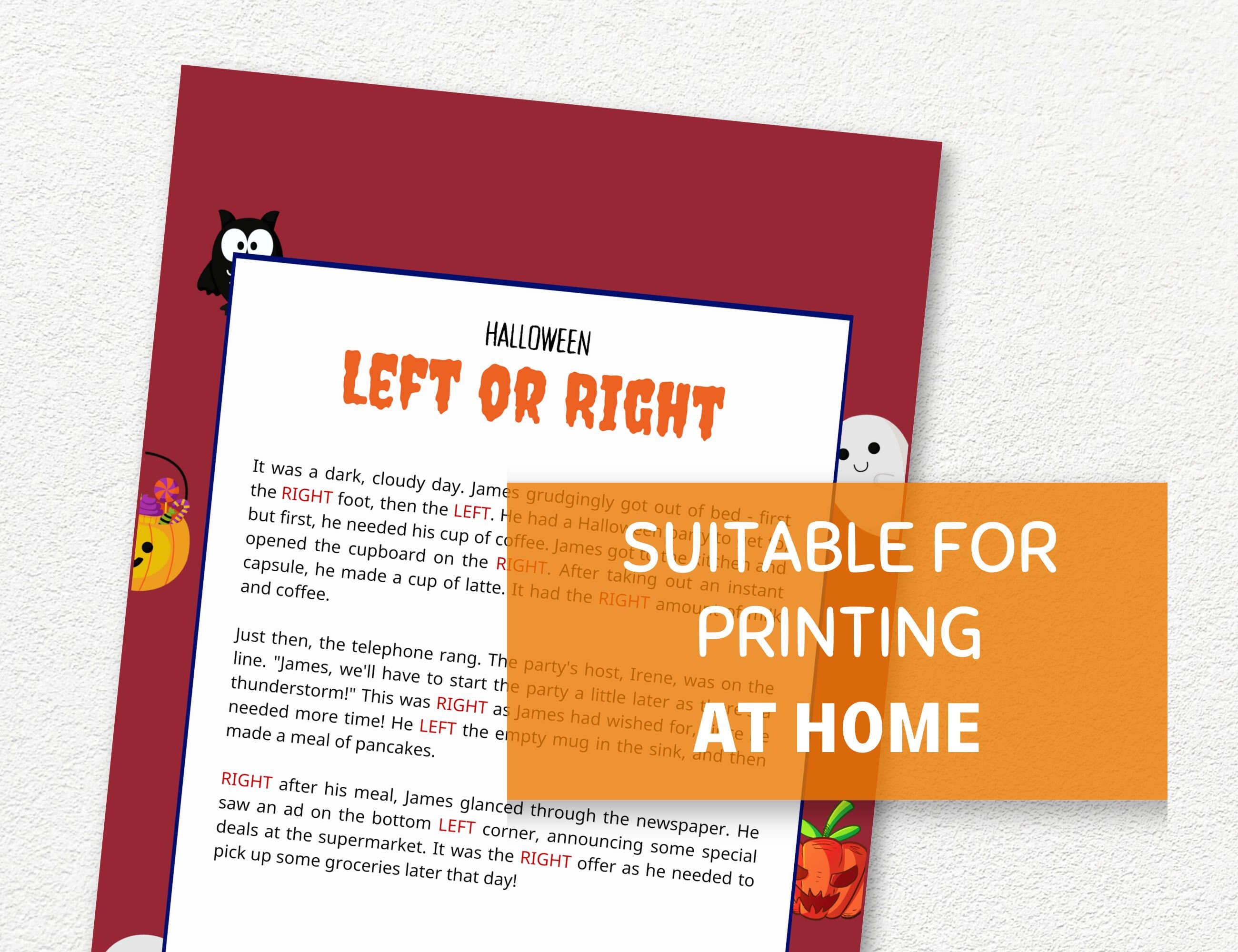 Halloween Left Right Game Printable, Halloween Pass the Prize Game ...