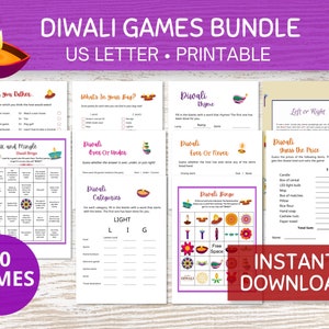 Diwali Games Bundle, 10 Printable Party Games for Kids and Adults, Mix ...