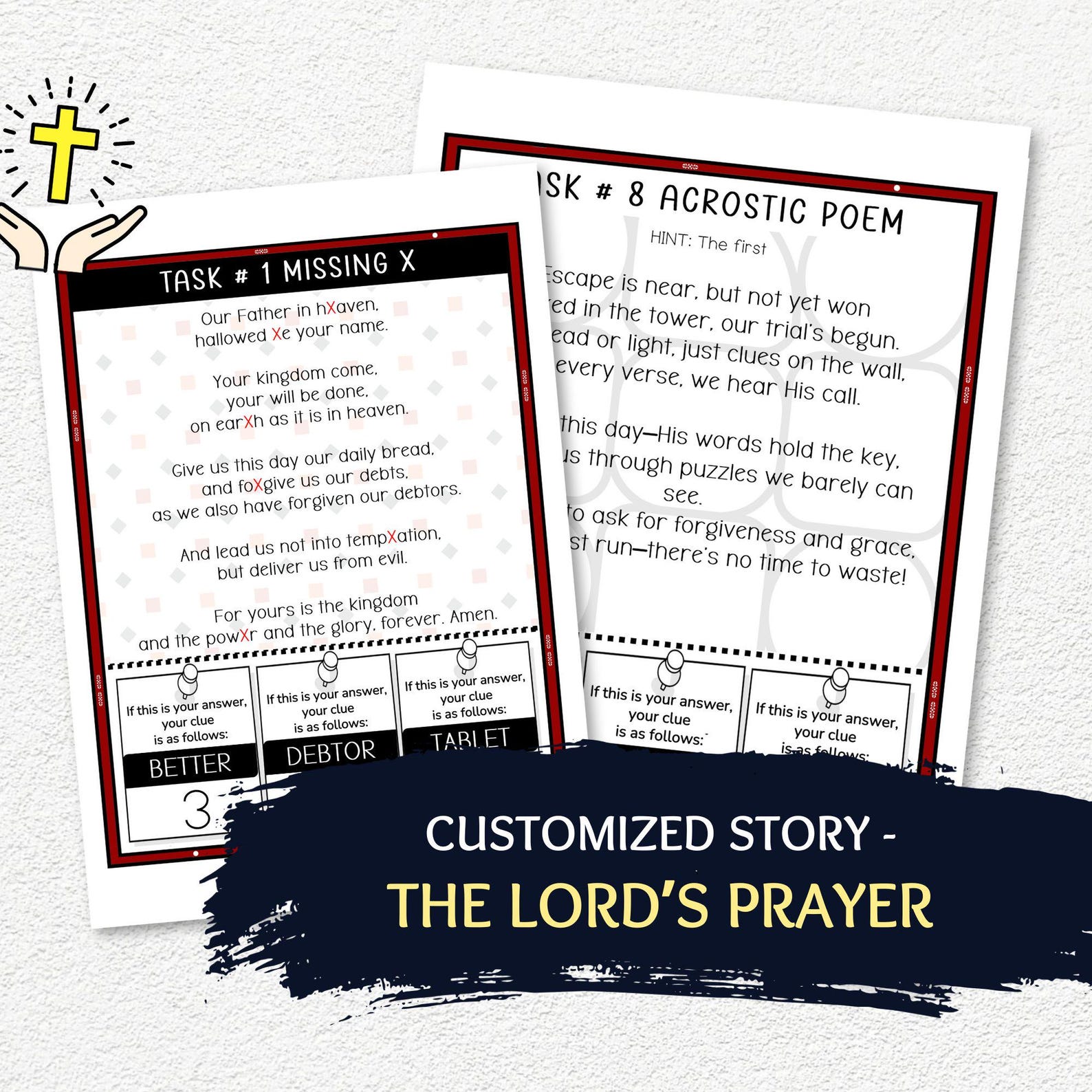 The Lord’s Prayer Escape Room, 12 Printable PDF Puzzles, the Lord’s ...