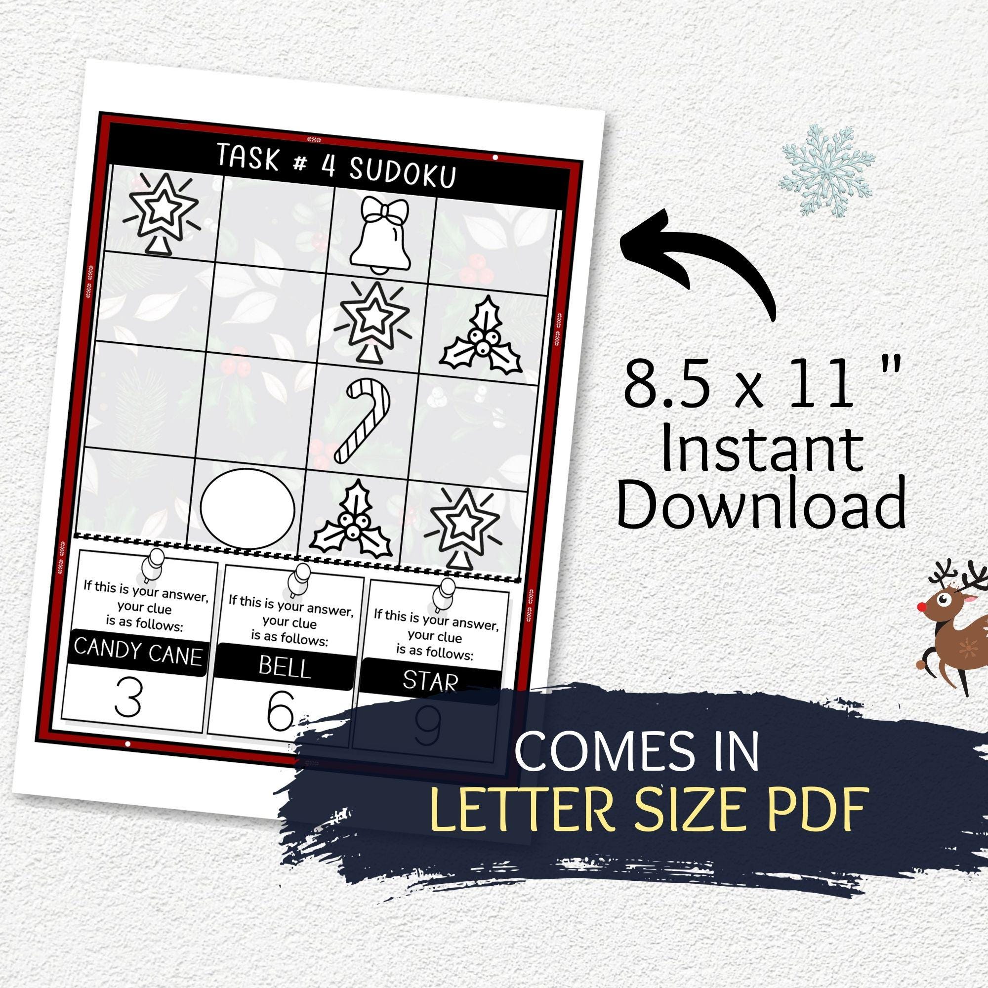 Reindeer Escape Room, 12 Printable PDF Games, Christmas Activities for ...