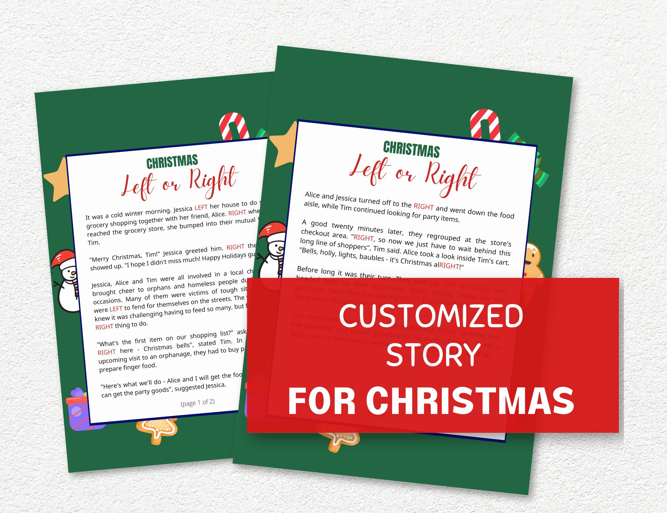 Christmas Left Right Game Printable, Christmas Pass the Prize Game ...