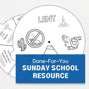 Lent Coloring Wheel, Printable Sunday School Lesson, Kids Bible Study ...