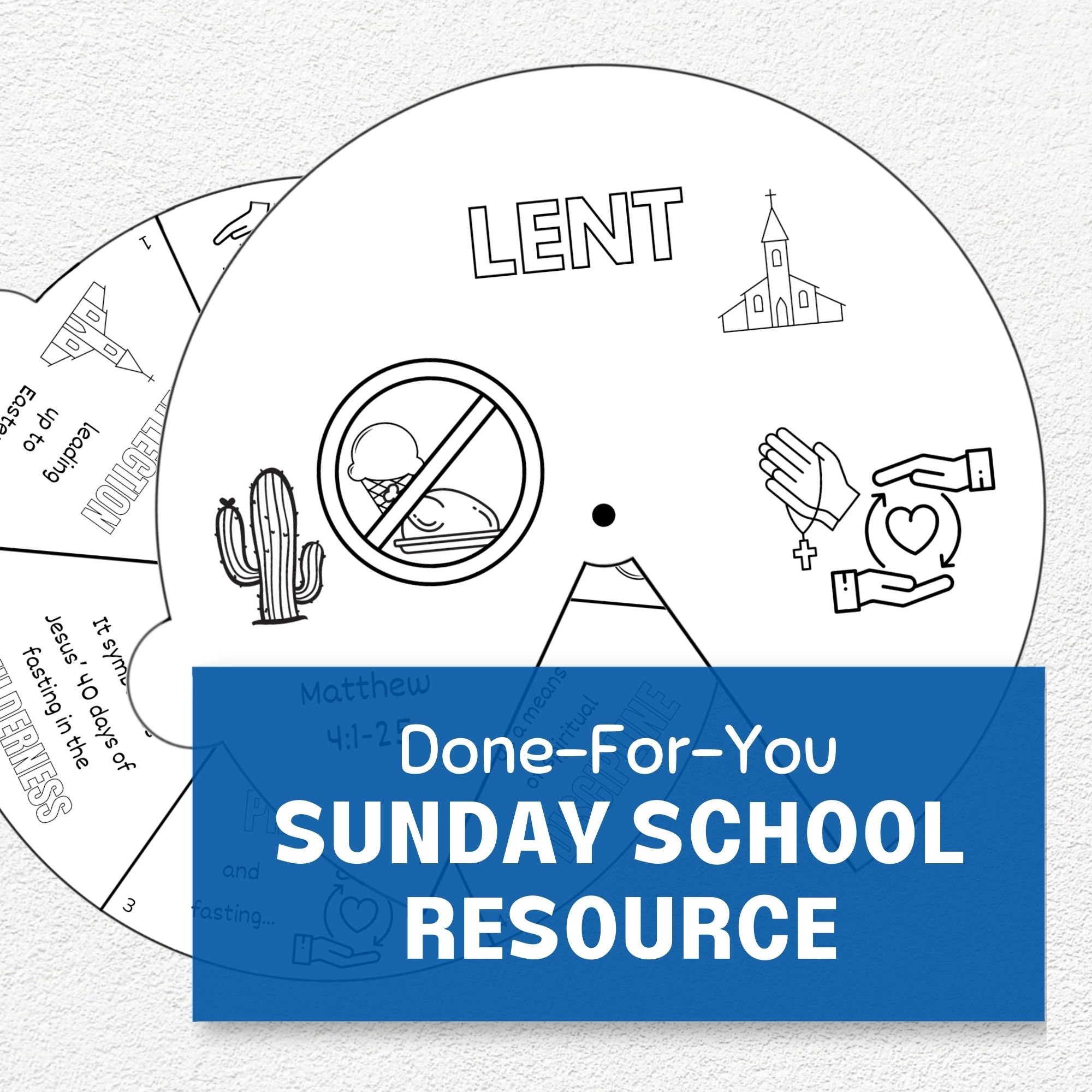 Lent Coloring Wheel, Printable Sunday School Lesson, Kids Bible Study ...