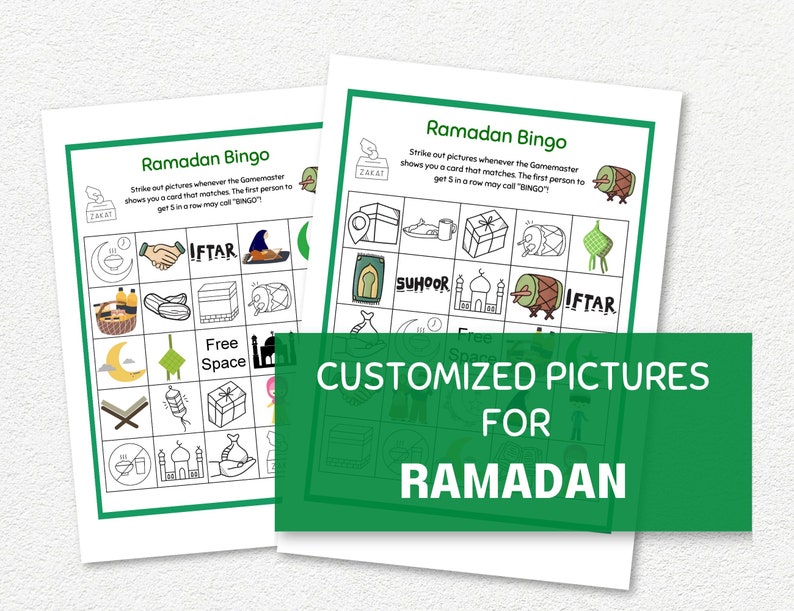 Ramadan Bingo Cards Printable, Holiday Bingo 50 Cards, PDF Bingo Games ...
