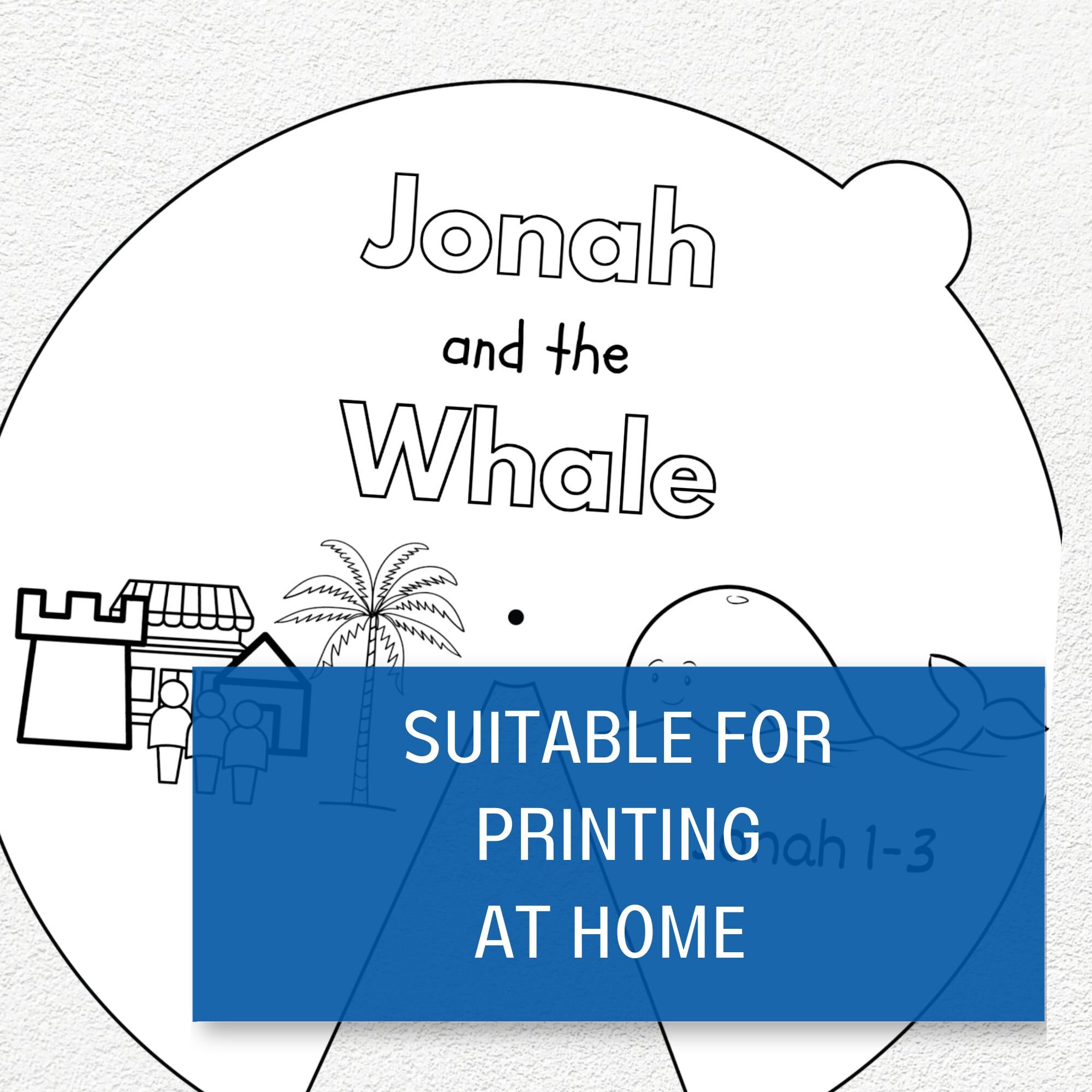 Jonah and the Whale Coloring Wheel, Printable Sunday School Lesson ...
