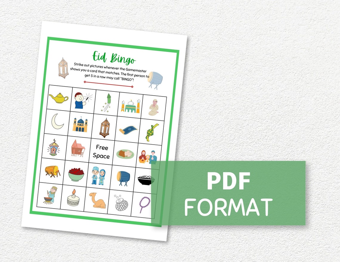 Eid Games Bingo Cards, 25 Printable Eid Al Fitr Bingo Cards, Ramadan ...