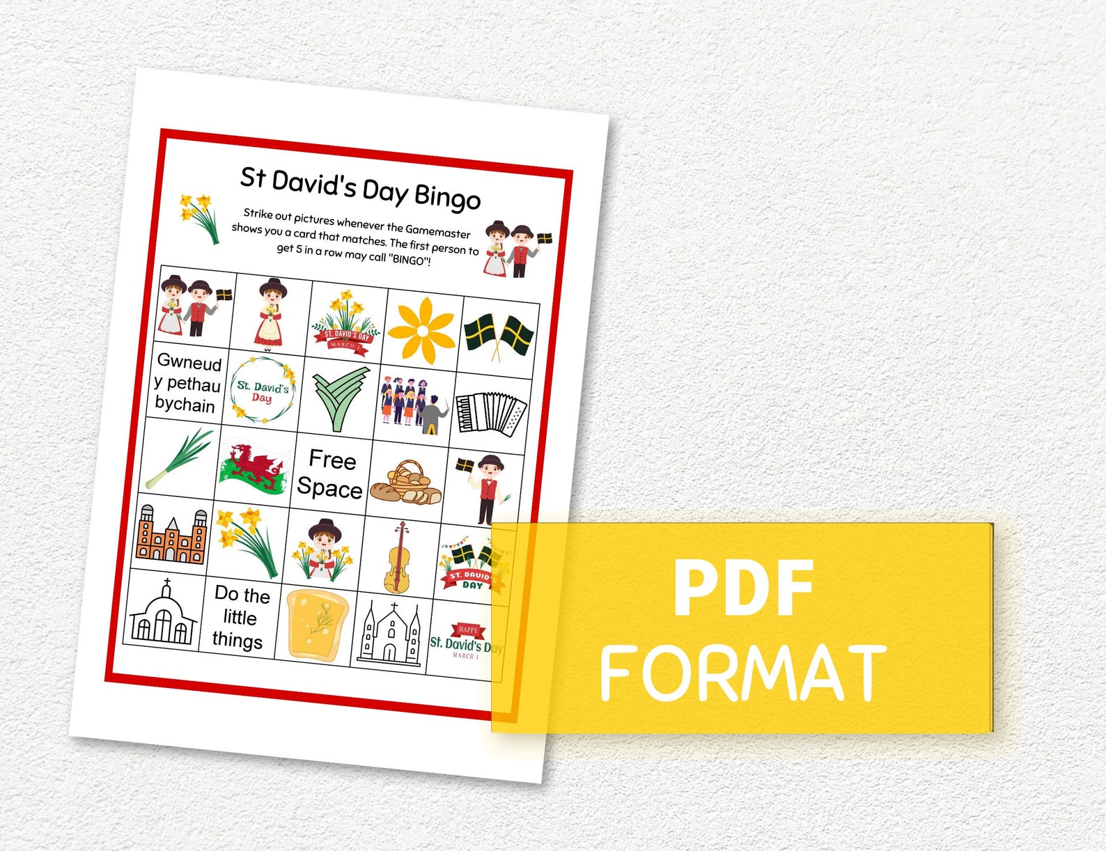 St David’s Day Bingo, 50 Printable Bingo Cards, Welsh-themed Bingo ...