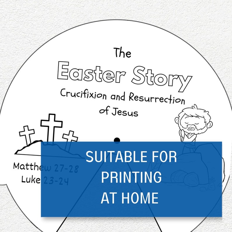 Easter Story Coloring Wheel, Crucifixion and Resurrection of Jesus ...