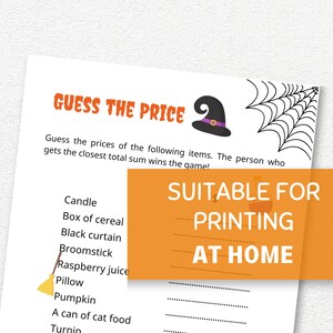 Halloween Guess the Price Printable, Halloween Guessing Game, Party ...