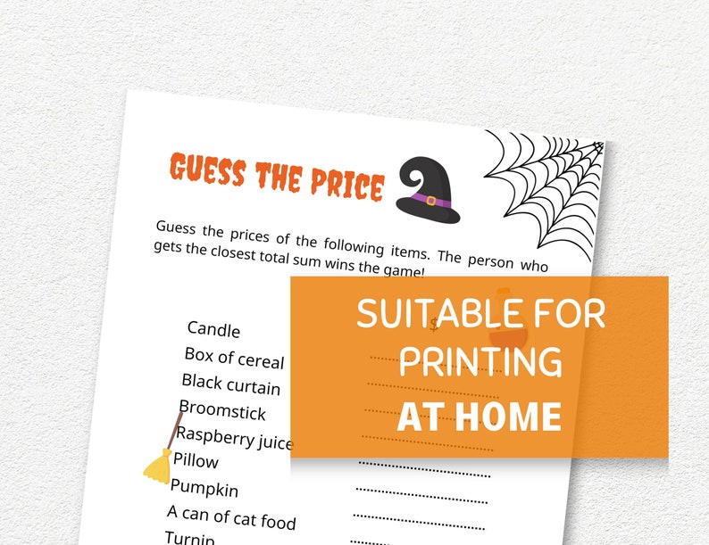 Halloween Guess the Price Printable Halloween Guessing Game - Etsy
