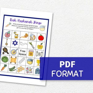 Rosh Hashanah Bingo Game, Rosh Hashanah Activity for Family, 25 ...