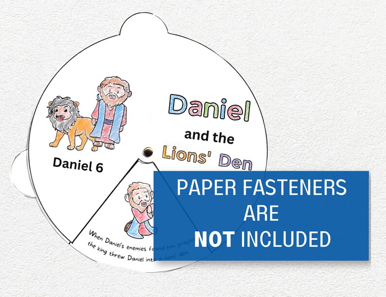 Daniel and the Lions Den Coloring Wheel, Printable Sunday School Craft ...