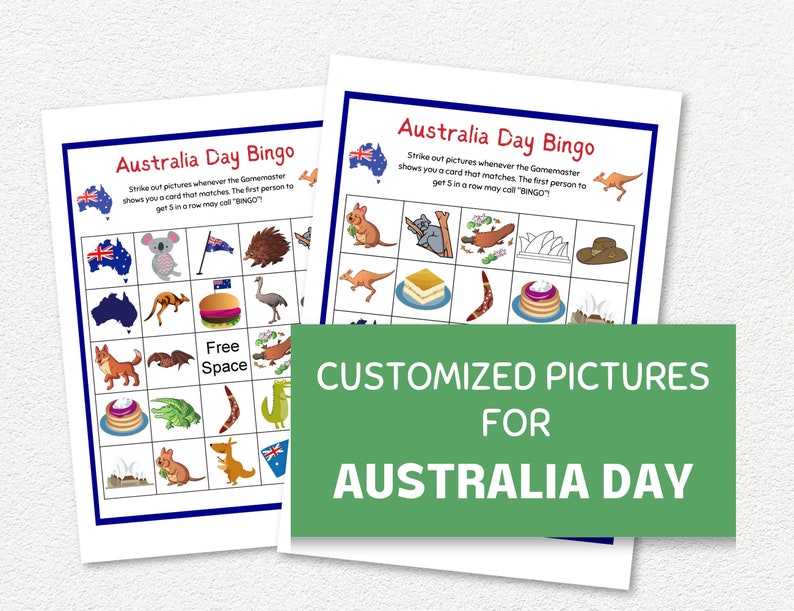 Australia Day Bingo, 50 Straya Day Bingo Printable Cards, Australian ...