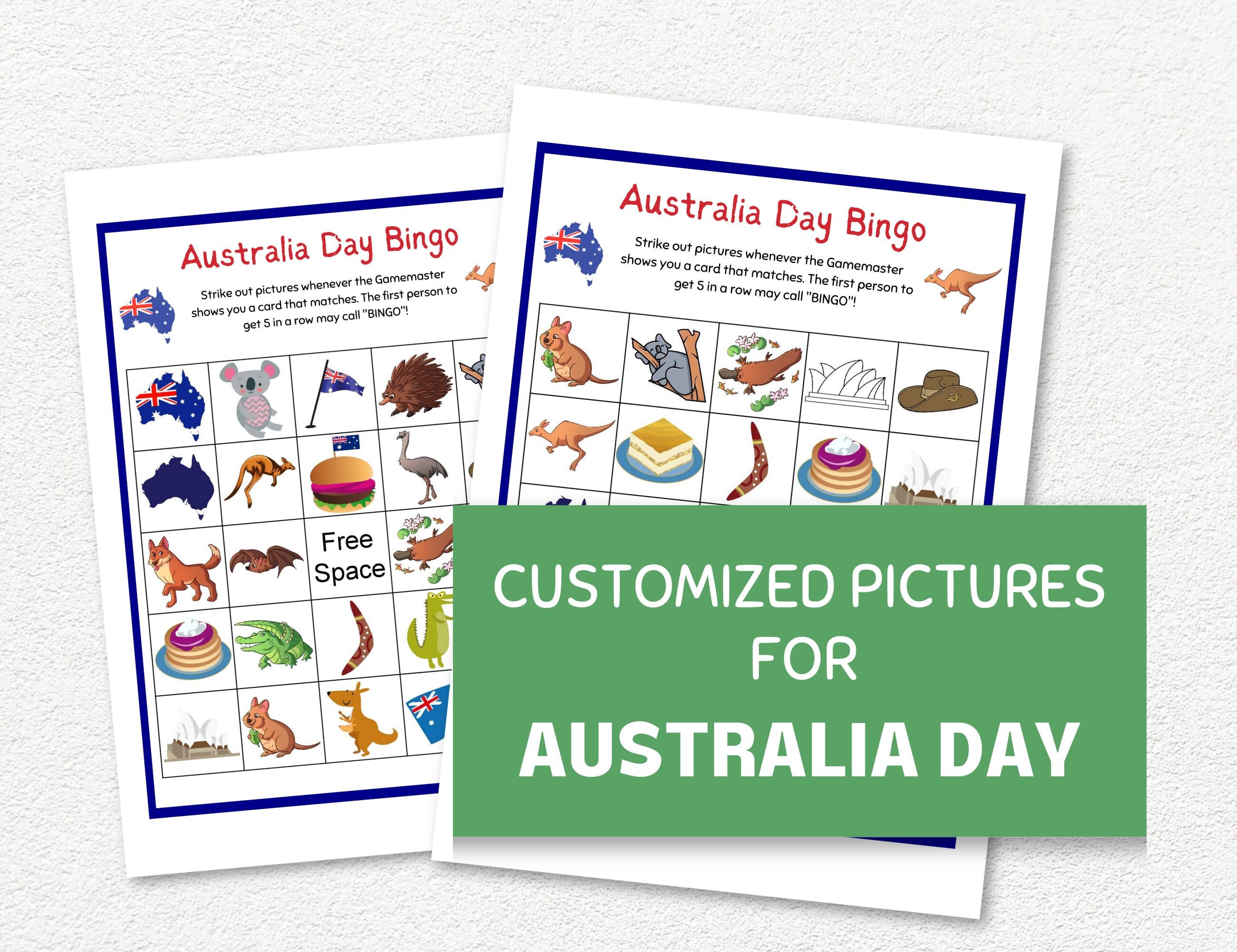 Australia Day Bingo, 50 Straya Day Bingo Printable Cards, Australian ...