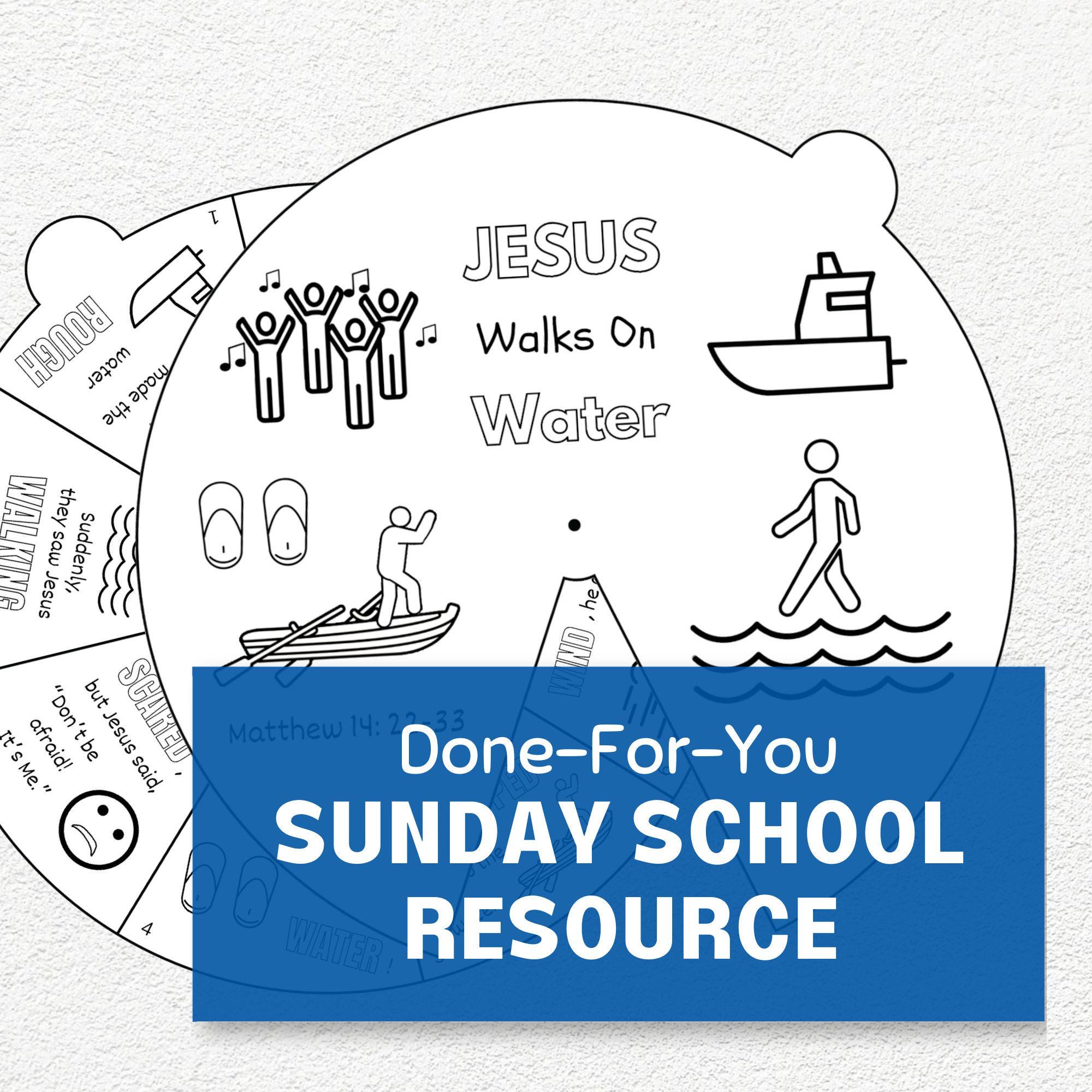 Jesus Walks on Water Coloring Wheel, Sunday School Craft, Peter Walks ...