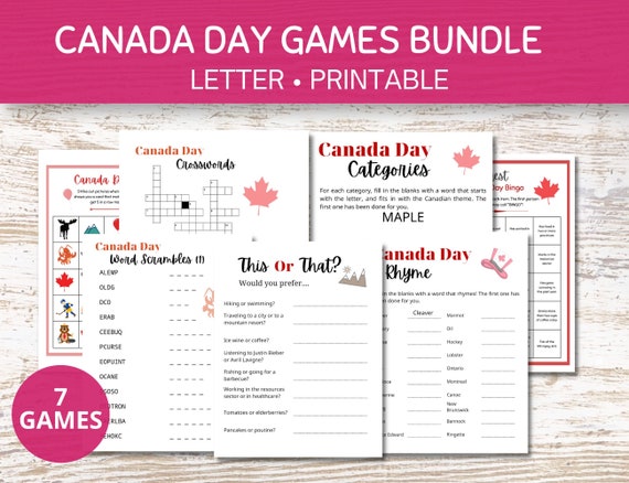 Canada Day Game Bundle 7 Party Games for Canada Day Find the - Etsy