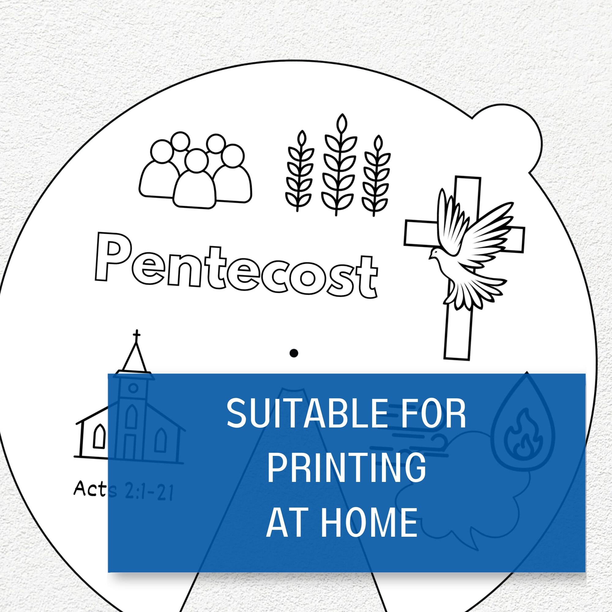 Pentecost Coloring Wheel, Printable Sunday School Lesson, Pentecost ...