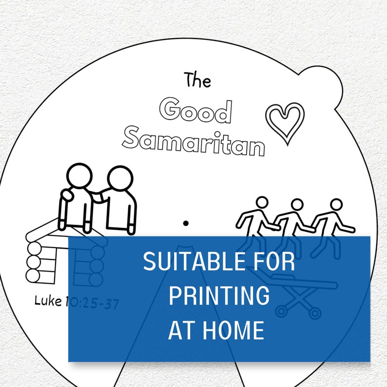 The Good Samaritan Coloring Wheel, Printable Sunday School Craft, Kids ...