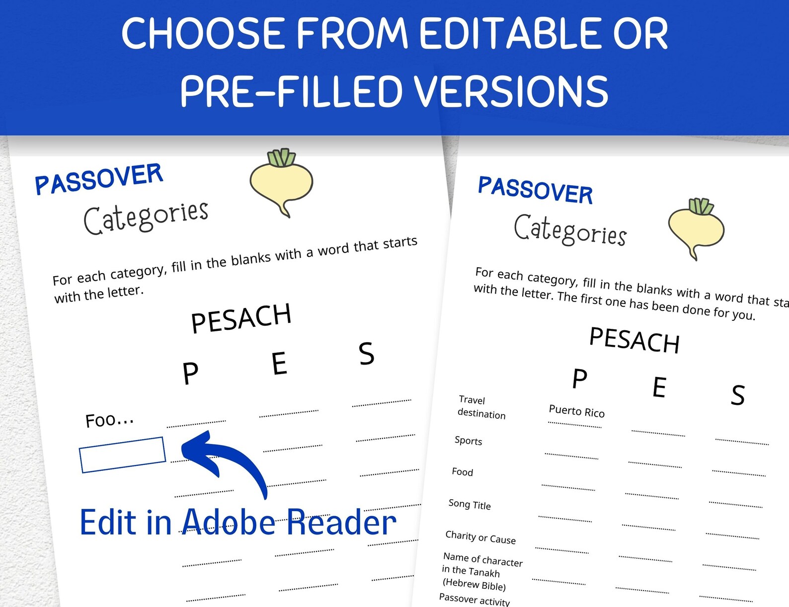 Passover Game Bundle Printable, 12 Editable Passover Activities for ...