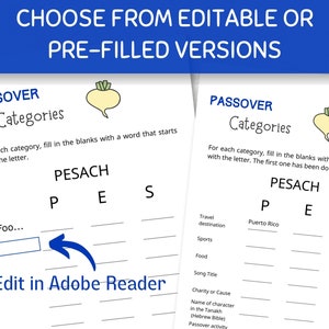 Passover Game Bundle Printable, 12 Editable Passover Activities for ...