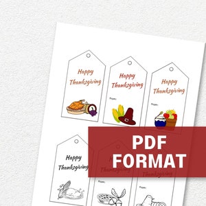 Thanksgiving Gift Tags Printable, 6 Fall Gift Tags, Thanksgiving Tag ...