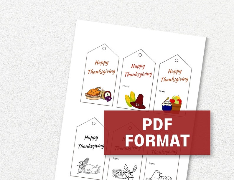 Thanksgiving Gift Tags Printable, 6 Fall Gift Tags, Thanksgiving Tag ...