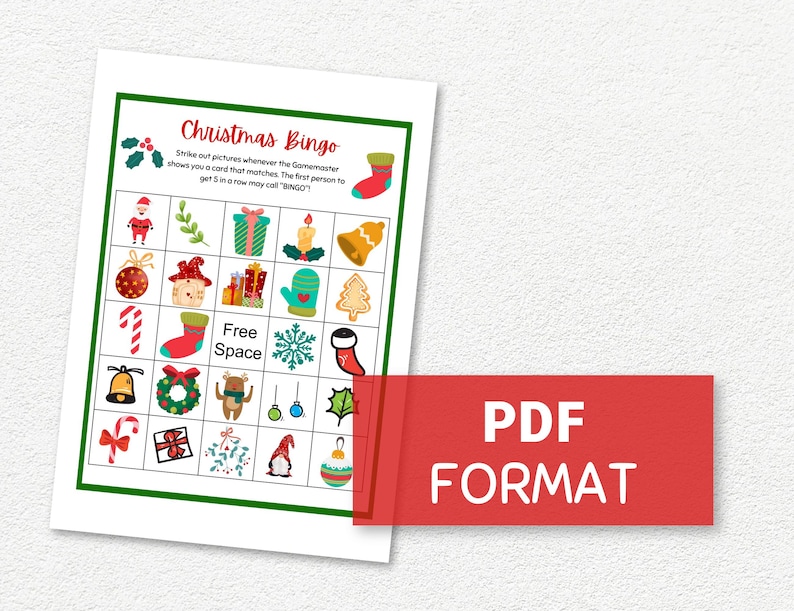 Christmas Bingo Printable, 25 Bingo Cards Game, Winter Bingo for Kids ...