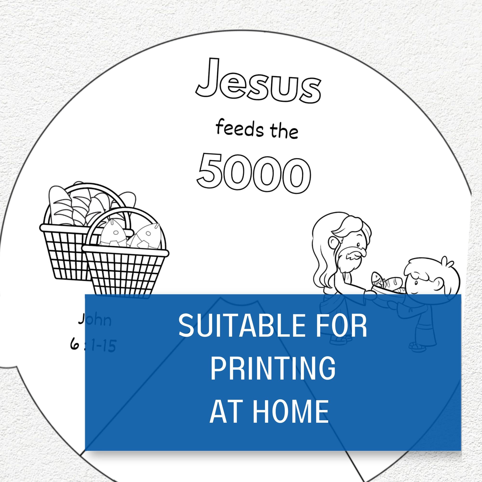 Jesus Feeds the 5000 Coloring Wheel, Five Loaves and Two Fish Craft ...
