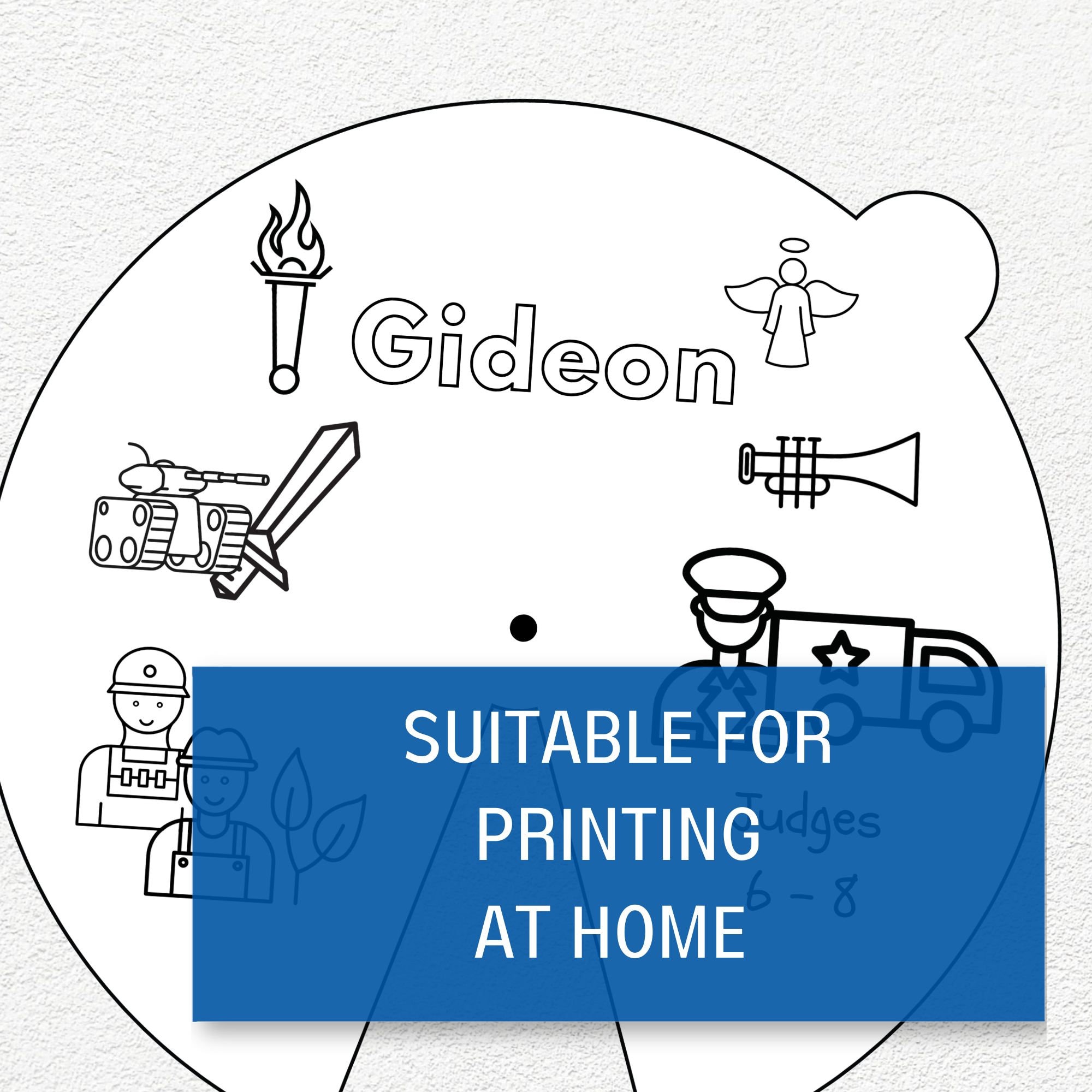Gideon Coloring Wheel, Printable Sunday School Craft, Bible Story ...