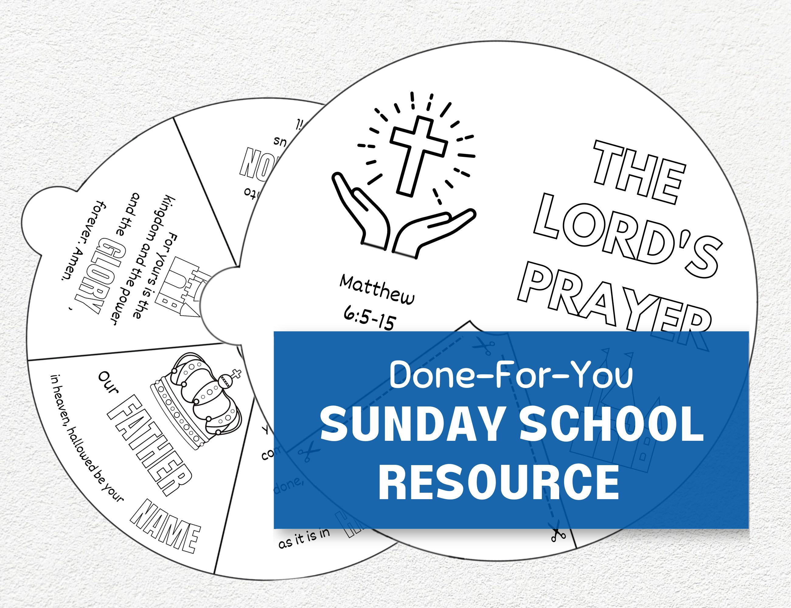 The Lord’s Prayer Coloring Wheel, Printable Scripture Activity, the ...