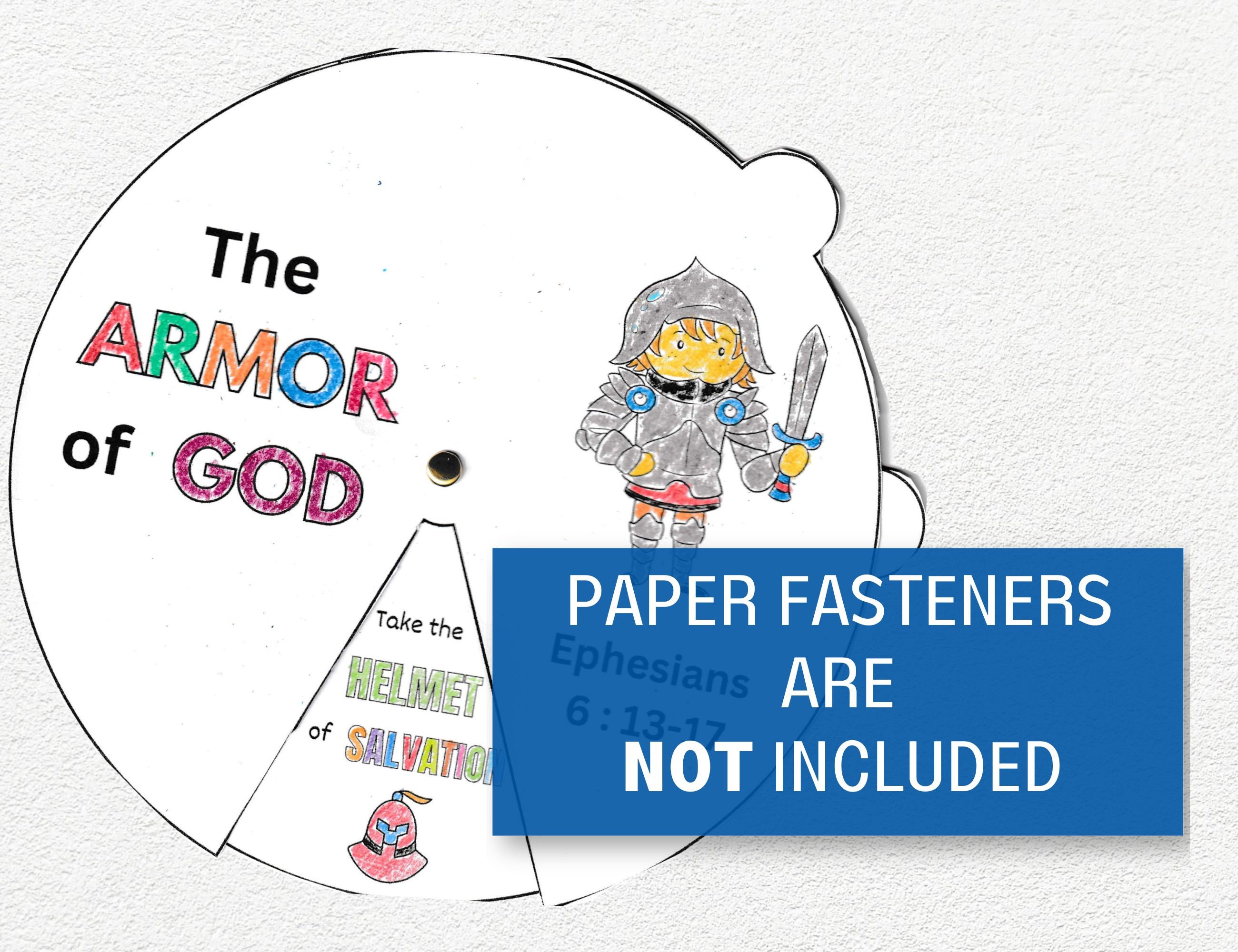 Armor of God Coloring Wheel, Printable Sunday School Lesson, Kids Bible ...