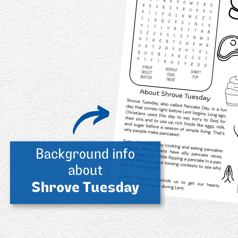 Shrove Tuesday Activity Placemat, Printable Sunday School Games ...